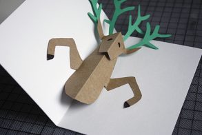 DIY Pop-up Reindeer Holiday Card | Design & Paper