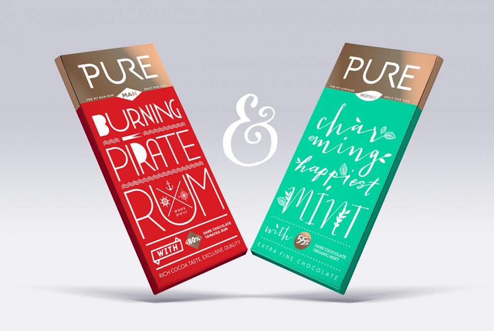 PURE - His & Hers Chocolate Packaging | Design & Paper