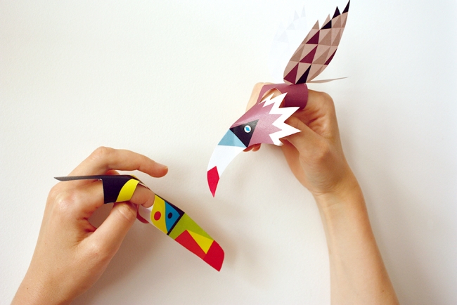 DIY Paper Bird Finger Puppets By Mr. Printable | Design & Paper